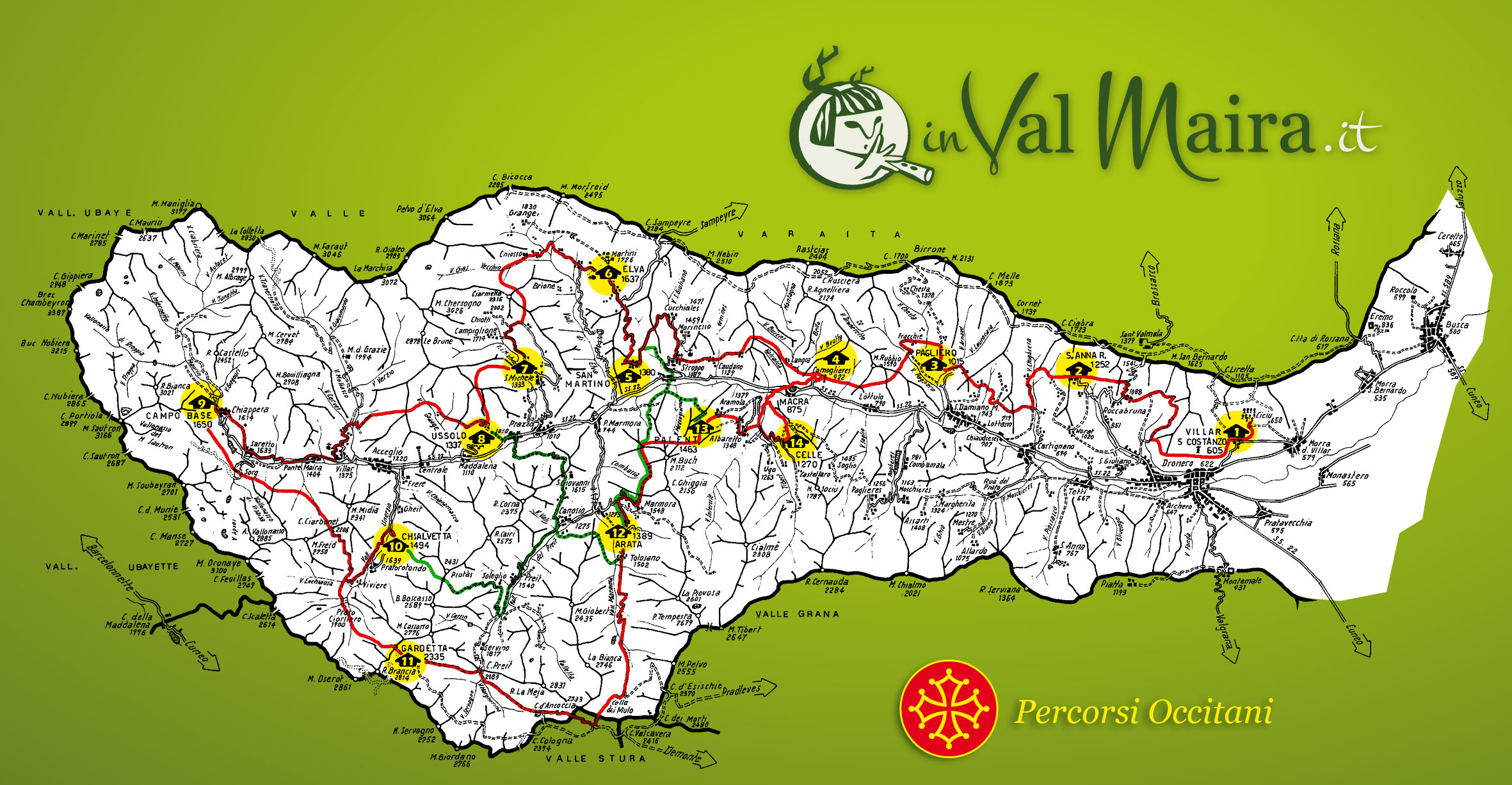 Valle Maira - Itinerari ed escursioni - Percorsi occitani